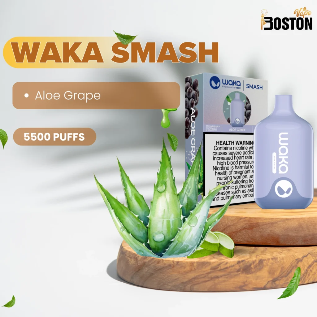 Waka Smash Aloe Grape 5500 Puffs – 18mg Disposable Vape